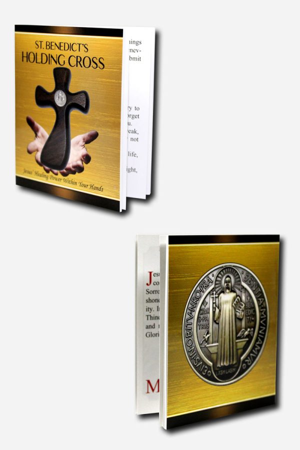 Saint Benedicts Holding Cross with Prayer Booklet - ST PAULS ONLINE